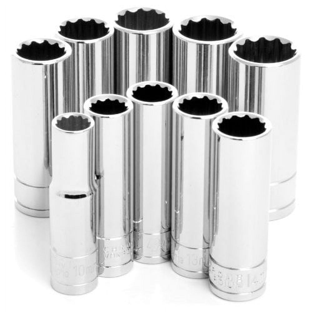 Performance Tool 10-Piece Deep Socket Set, 3/8-Inch Drive, 12-Point ...
