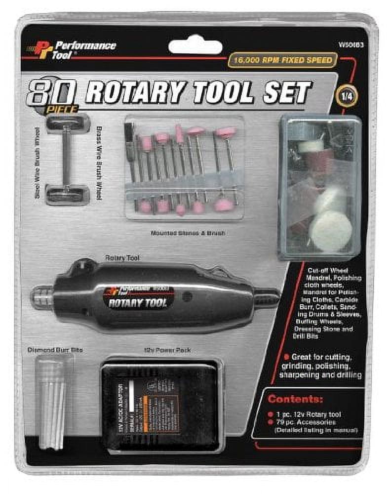 Performance Tool W50083 80pc Rotary Tool Set - Walmart.com