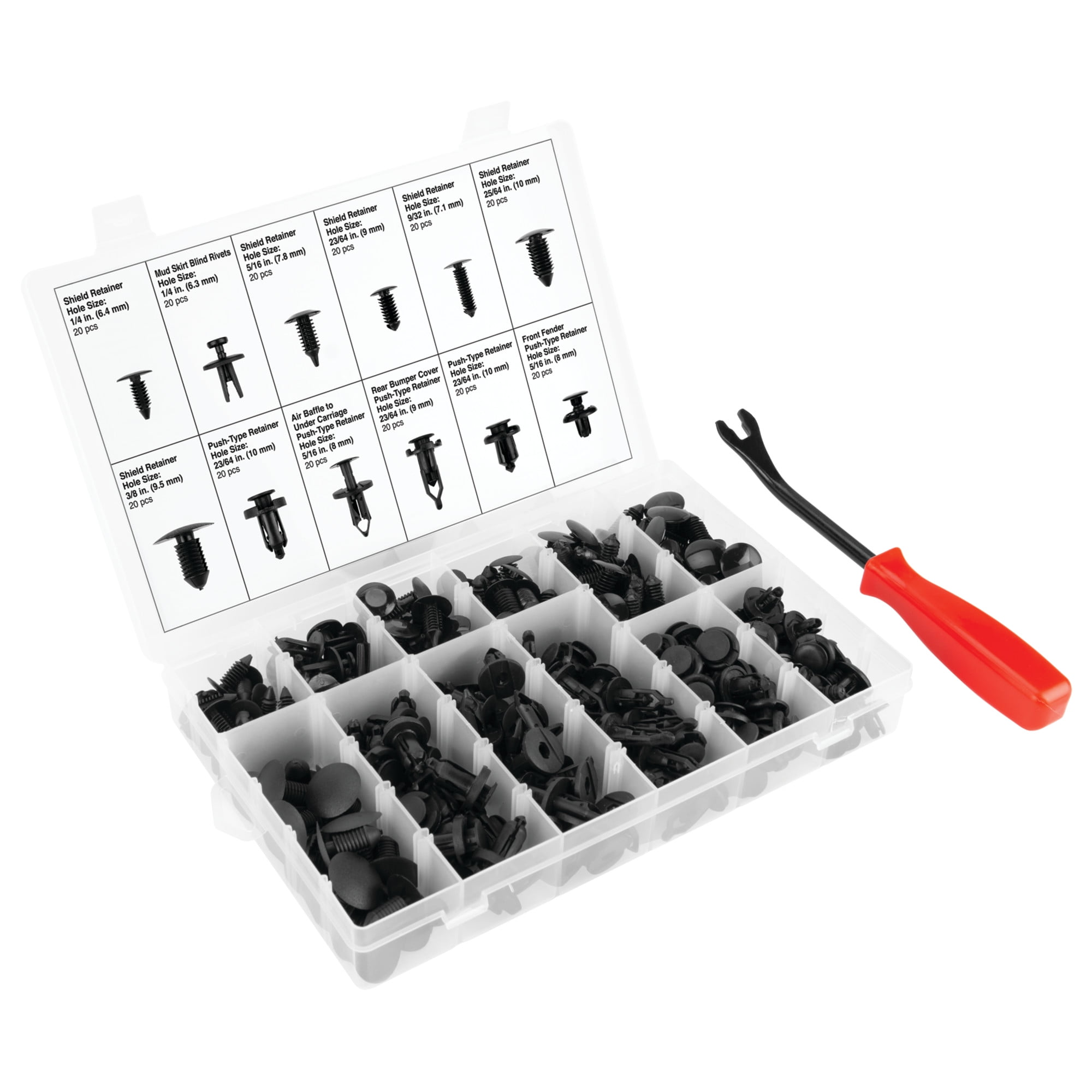 Performance Tool W5259 240Pc Bumper Retainer Clips Car Plastic Rivets ...