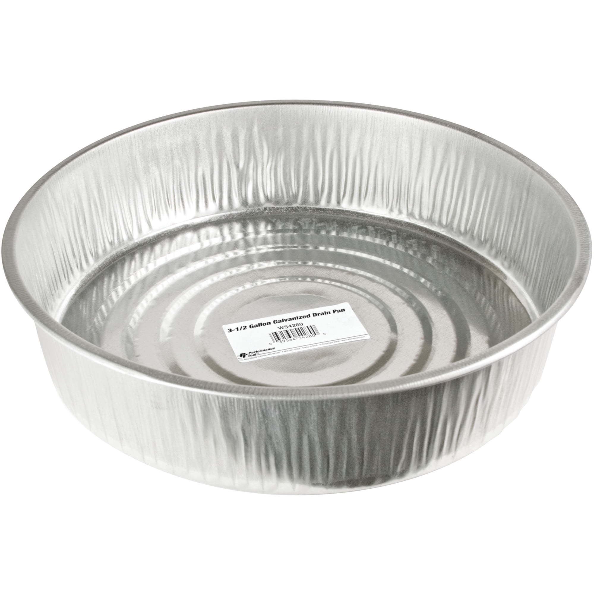 Performance Tool W54280 3.5-Gallon Galvanized Drain Pan - Rolled Edges ...