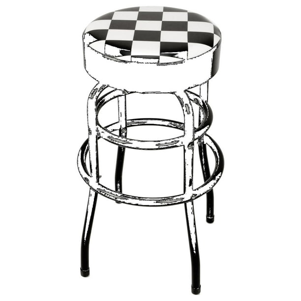 Performance Tool W85023 28.5" Height Swivel Bar Stool, 14" Checkerboard ...