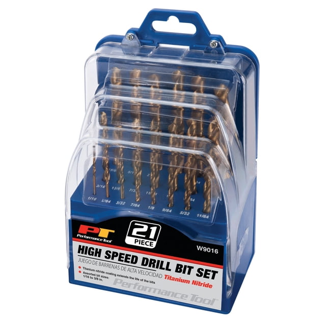 Performance Tool W9016 21pc Titanium Coated Drill Bit - Walmart.com