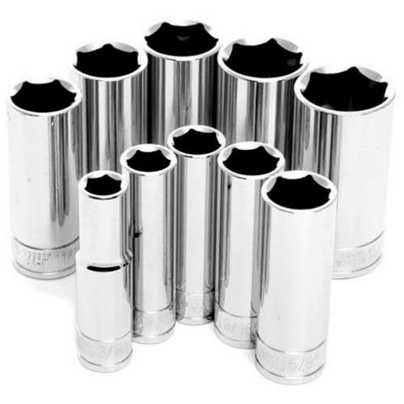 Performance Tools W38300 10 Piece 3/8in. Drive Sae Deep Socket Set ...