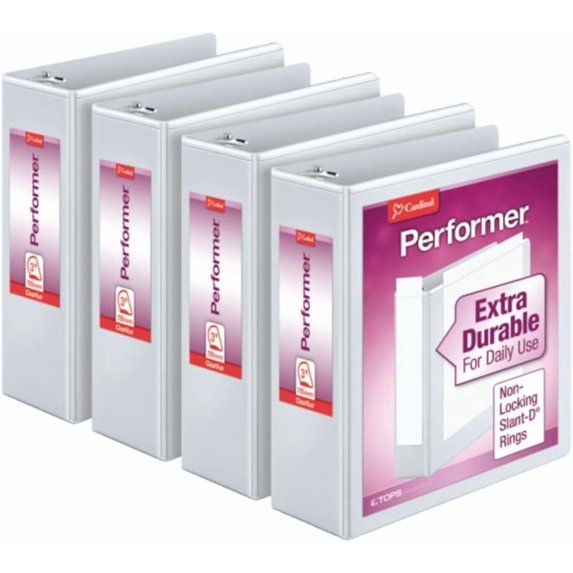 Performer 3-Ring Binders, 3", Non-Locking Slant-D Rings, 725-Sheet ...
