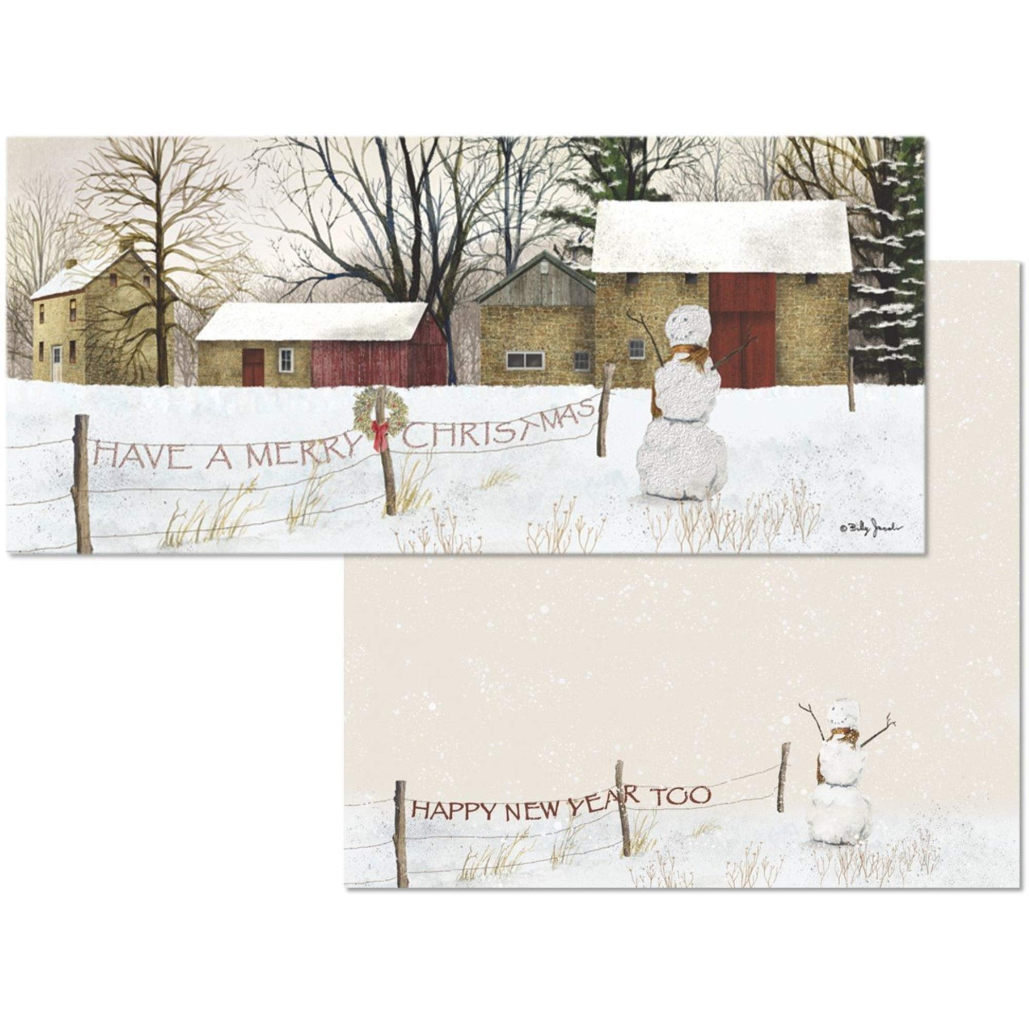 Performing Arts BOXED CHRISTMAS CARDS Long Glitter Embellished, Barn ...
