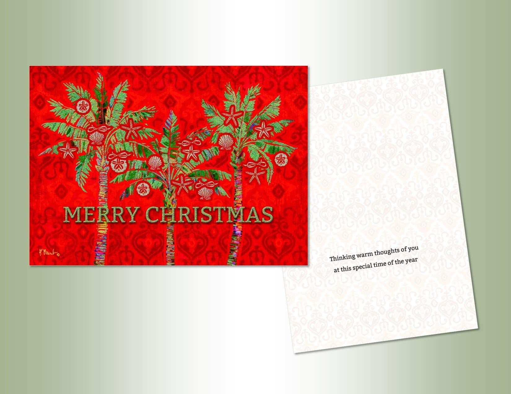 Performing Arts Glitter Embellished, Full Color Inside Design Red Palms ...