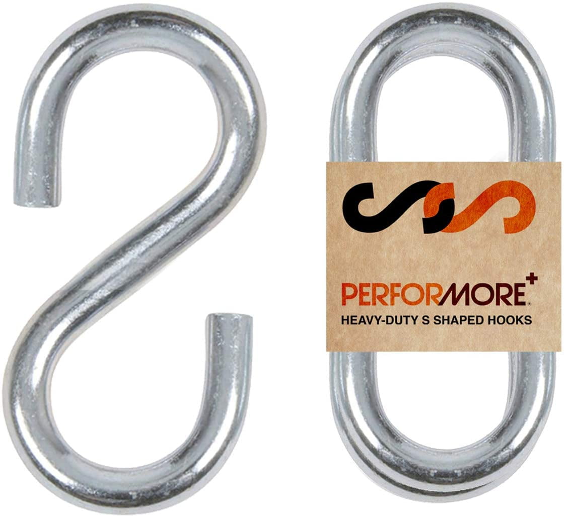 Performore 3 Inch S-Shaped Nickel Hooks Hangers Heavy-Duty Stainless ...