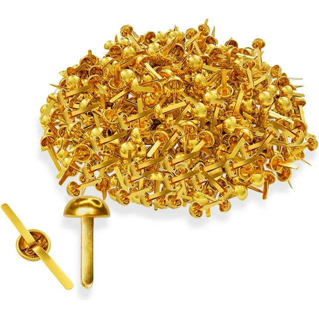 Performore 500 Pcs of 8mm x 16mm Brass Round Head Fastener, Brads for ...