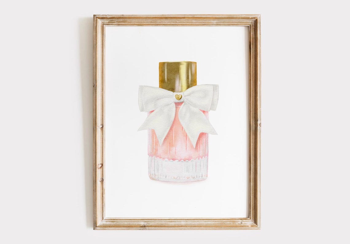 Perfume Bottle Print, Bow Wall Art, Coquette Print, Girly Fashion Wall ...