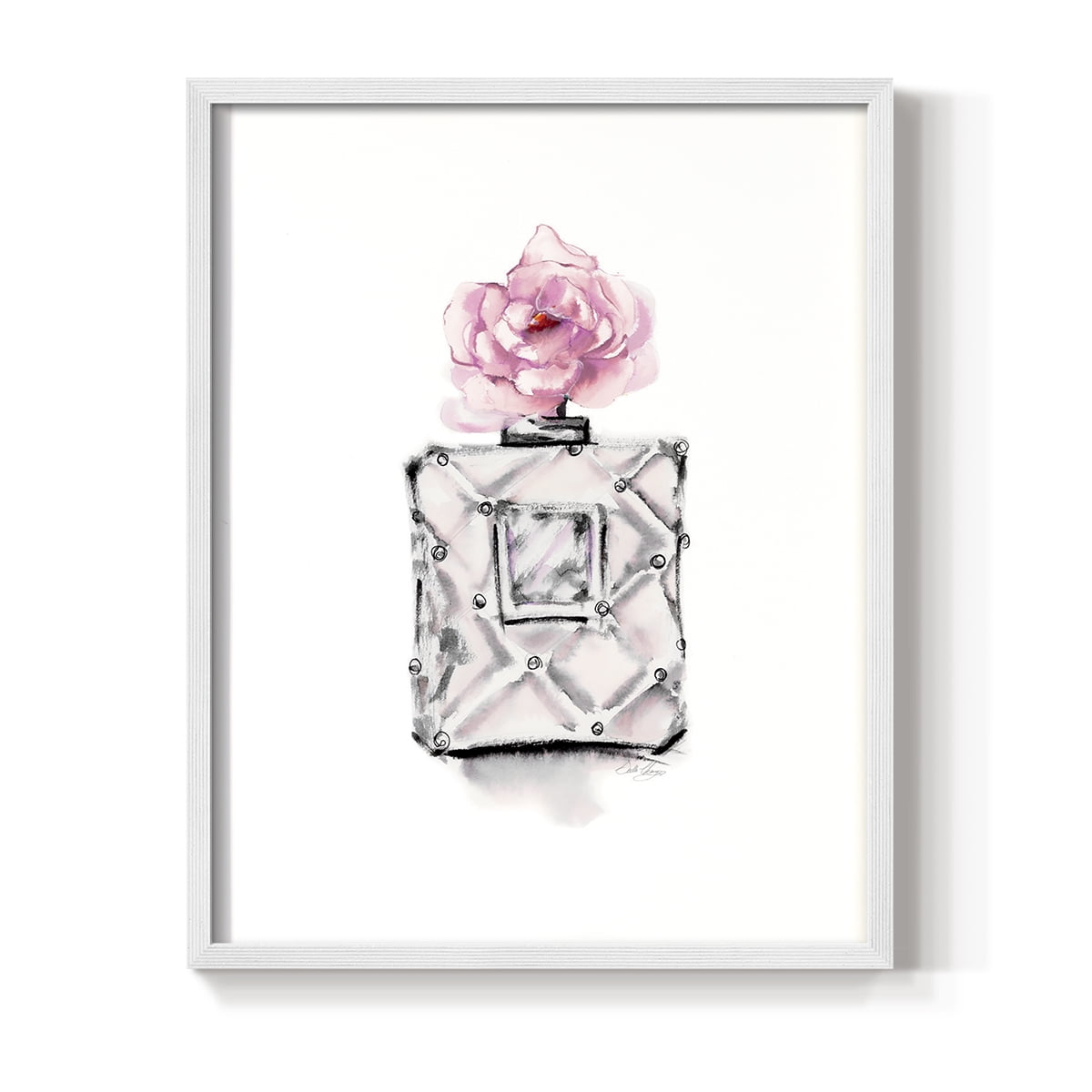 Perfume Bottle in White Solid Wood 11 x 14 Framed Print - Walmart.com