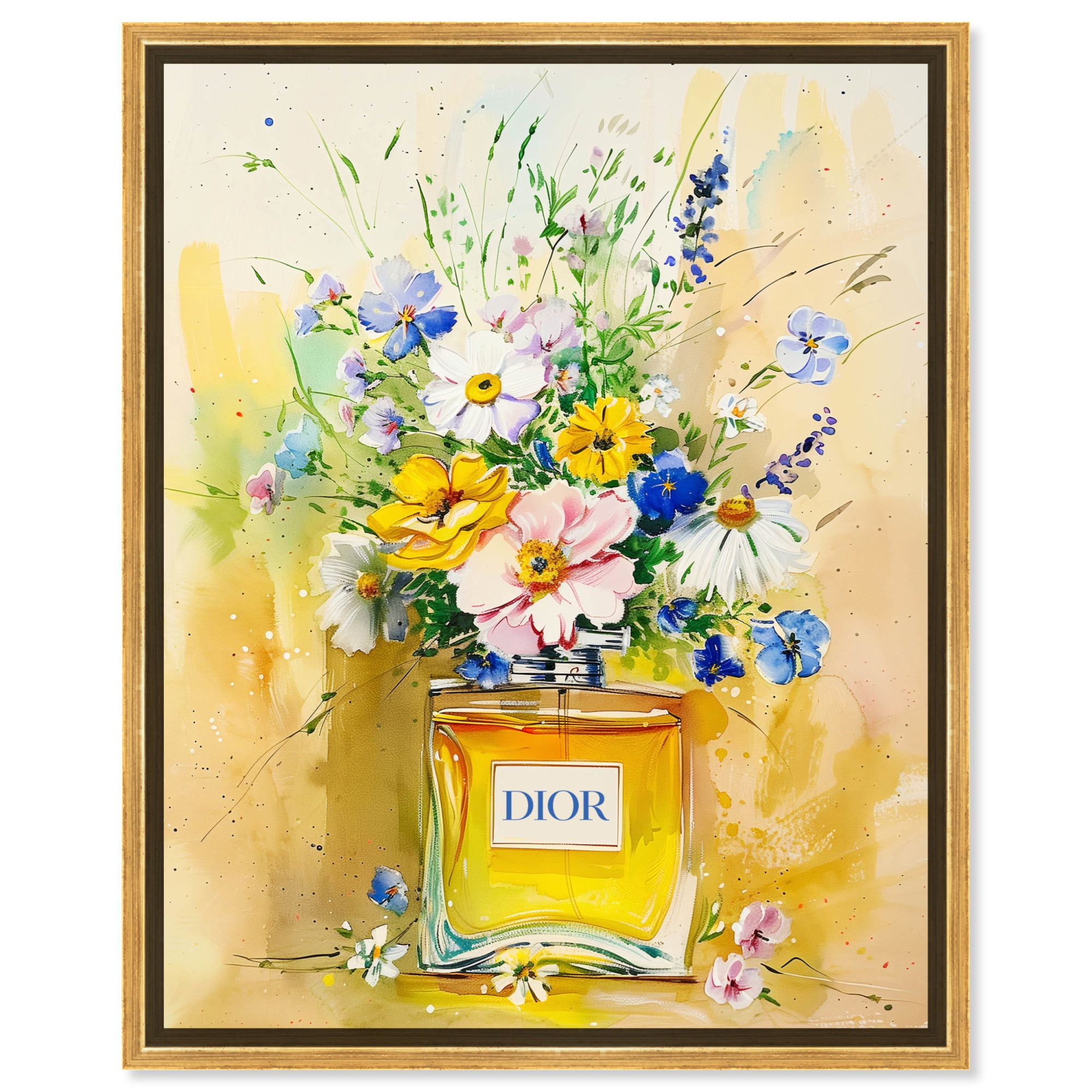 Perfume Bright Flowers Canvas Glamorous Feminine Wall Art by Art Remedy ...