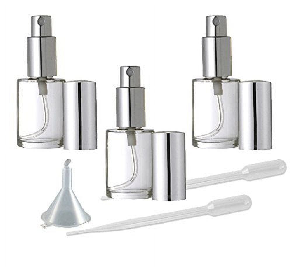 Perfume Fine Mist Atomizer, Round Glass Bottle, Grand Parfums Silver ...