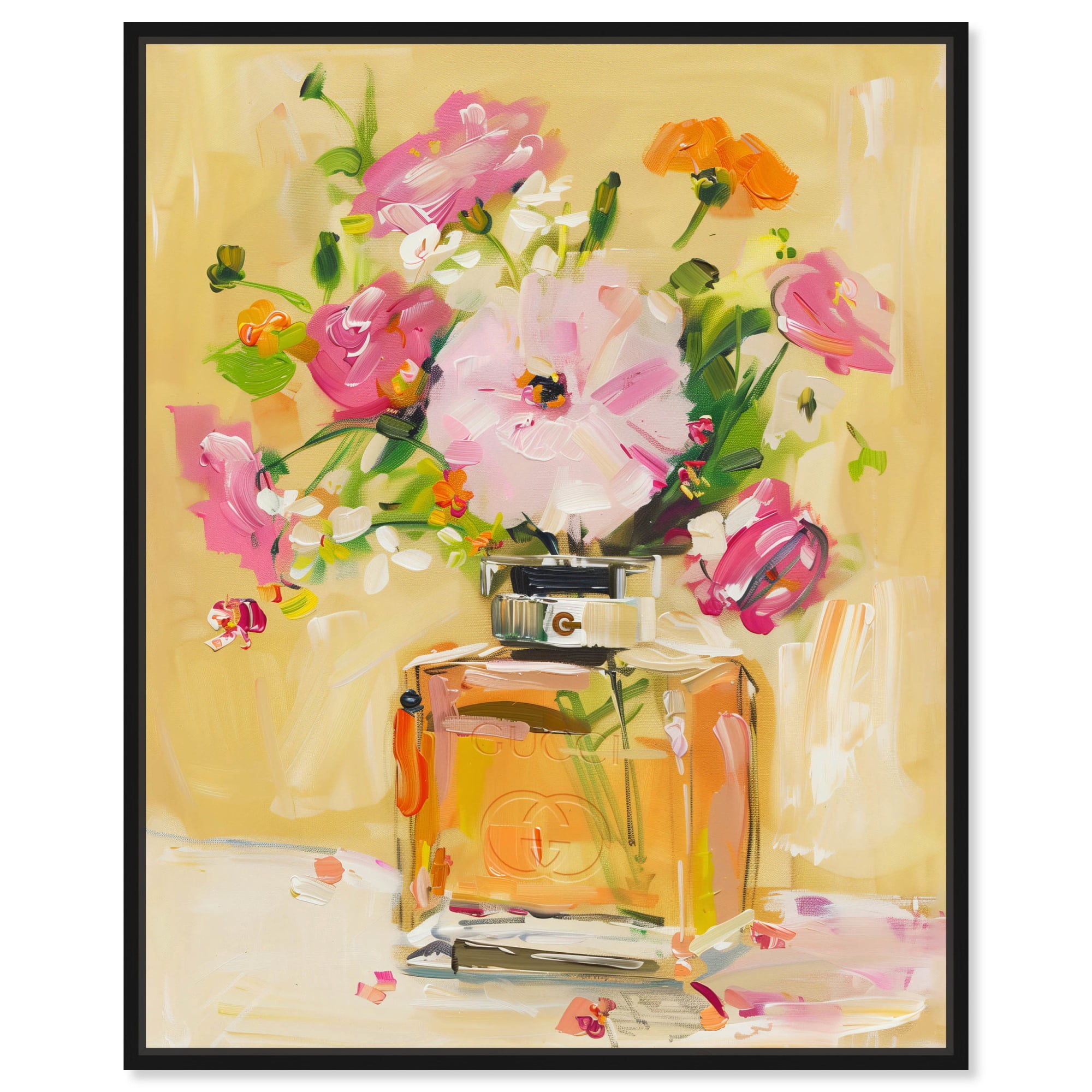 Perfume Pastel Flowers Canvas Glamorous Feminine Wall Art by Art Remedy ...