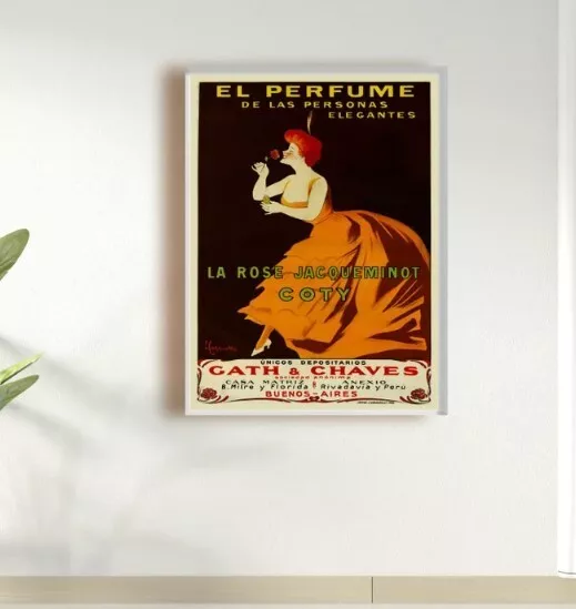 Perfume Poster, La Rose Jacqueminot Coty, Vintage NO FRAMED POSTER ...