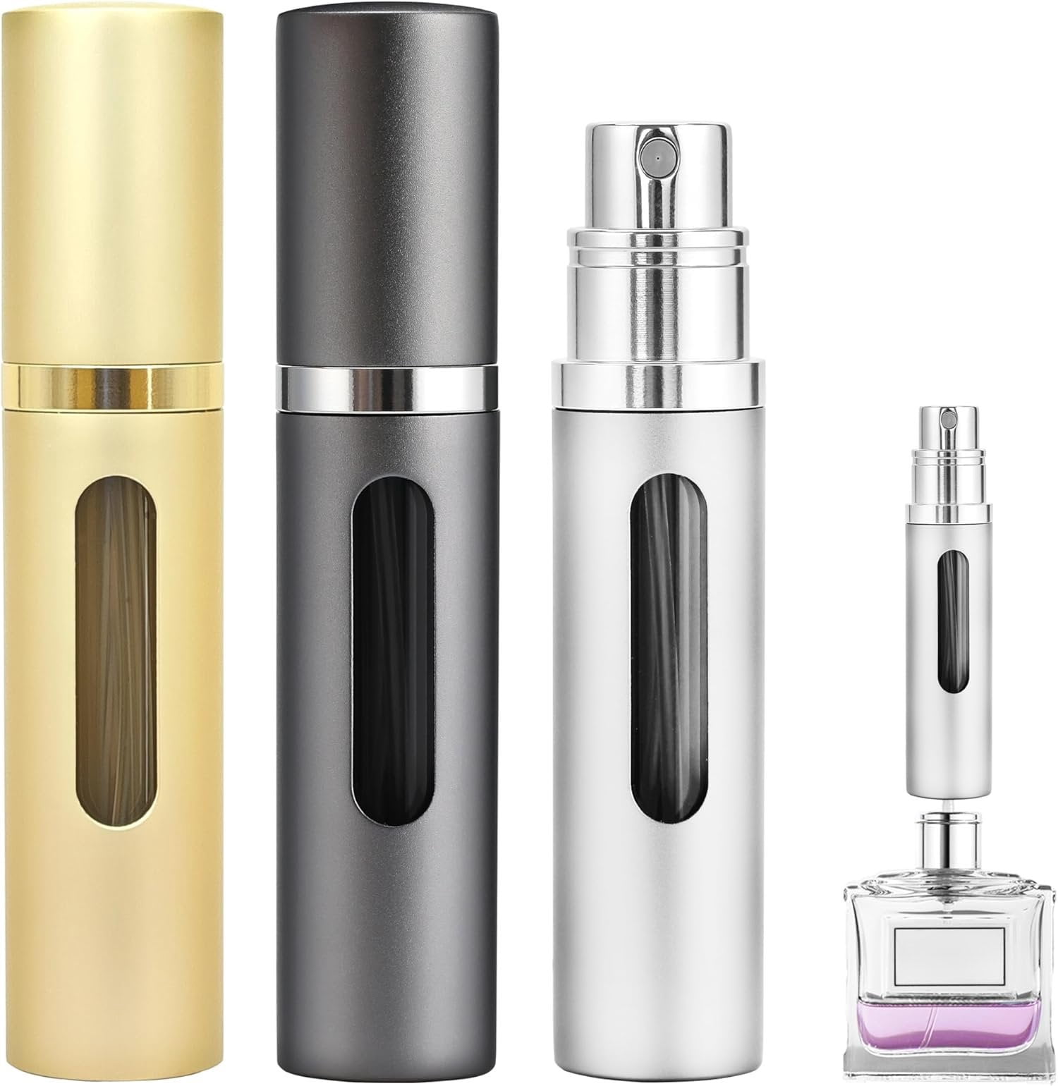 Perfume Travel Refillable Atomizer - 3- 5ML Pocket Perfume Atomizer ...