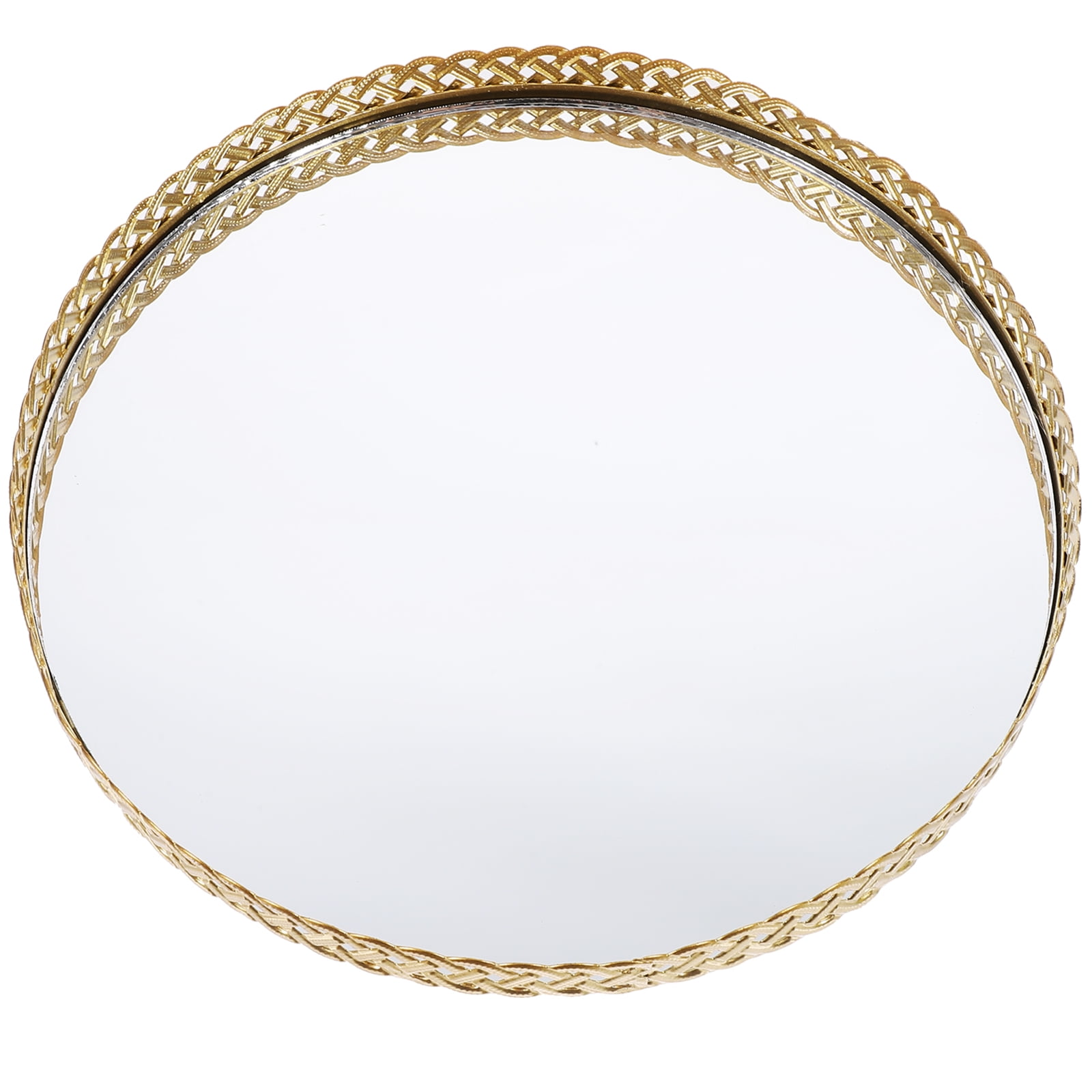 Hytrove Vanity Tray Golden Iron Home Decor Organizer 1Pcs 7.9x7.9x1In ...