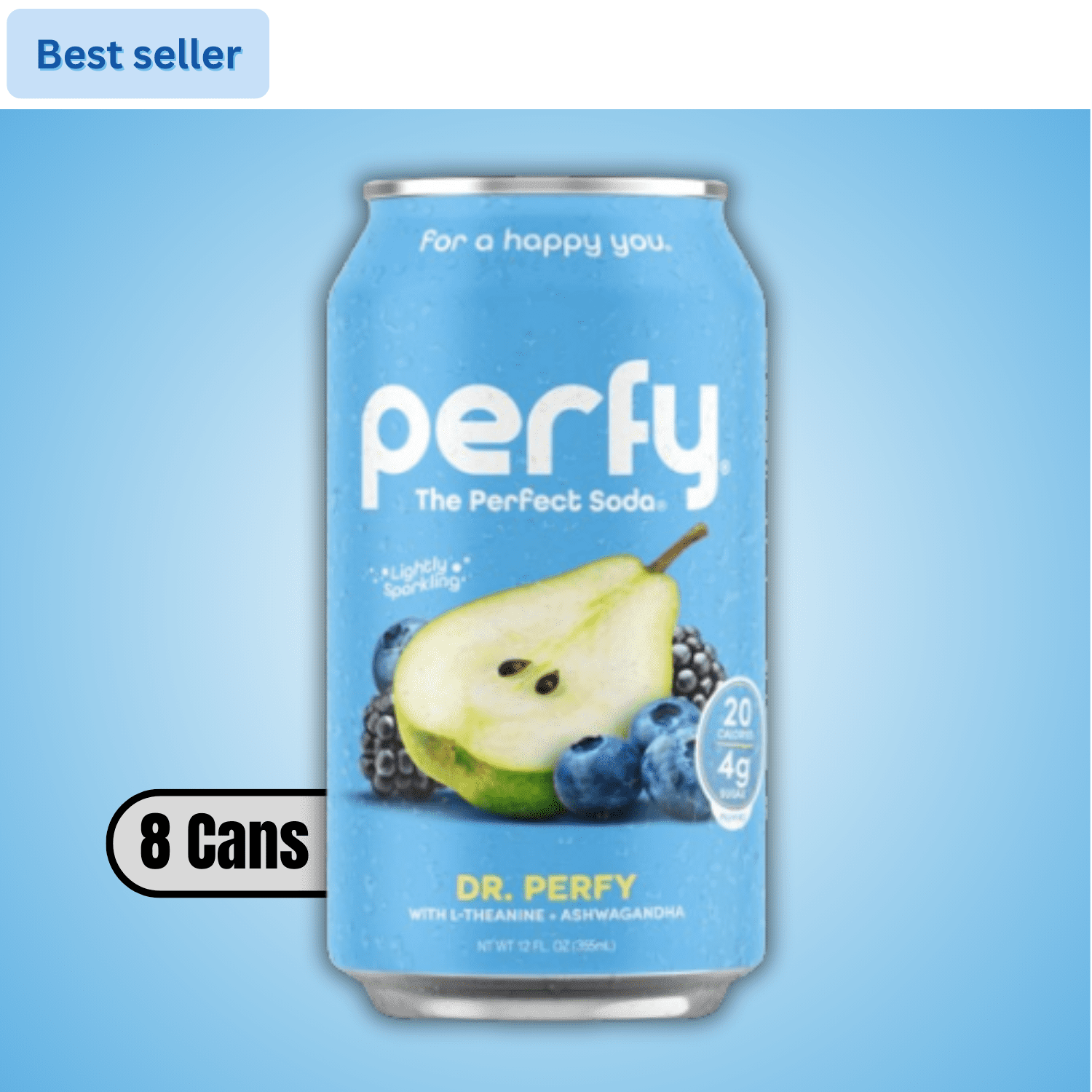 Perfy Dr. Perfy Sparkling Soda 12 fl oz Cans, 8-Pack, Low Sugar ...