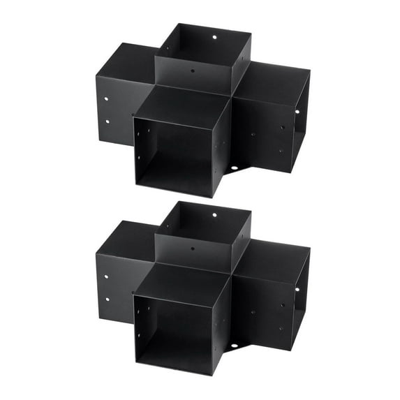 Pergola Bracket Kit 6x6, 2pcs Heavy Duty Corner Brackets, 4-Way Post ...