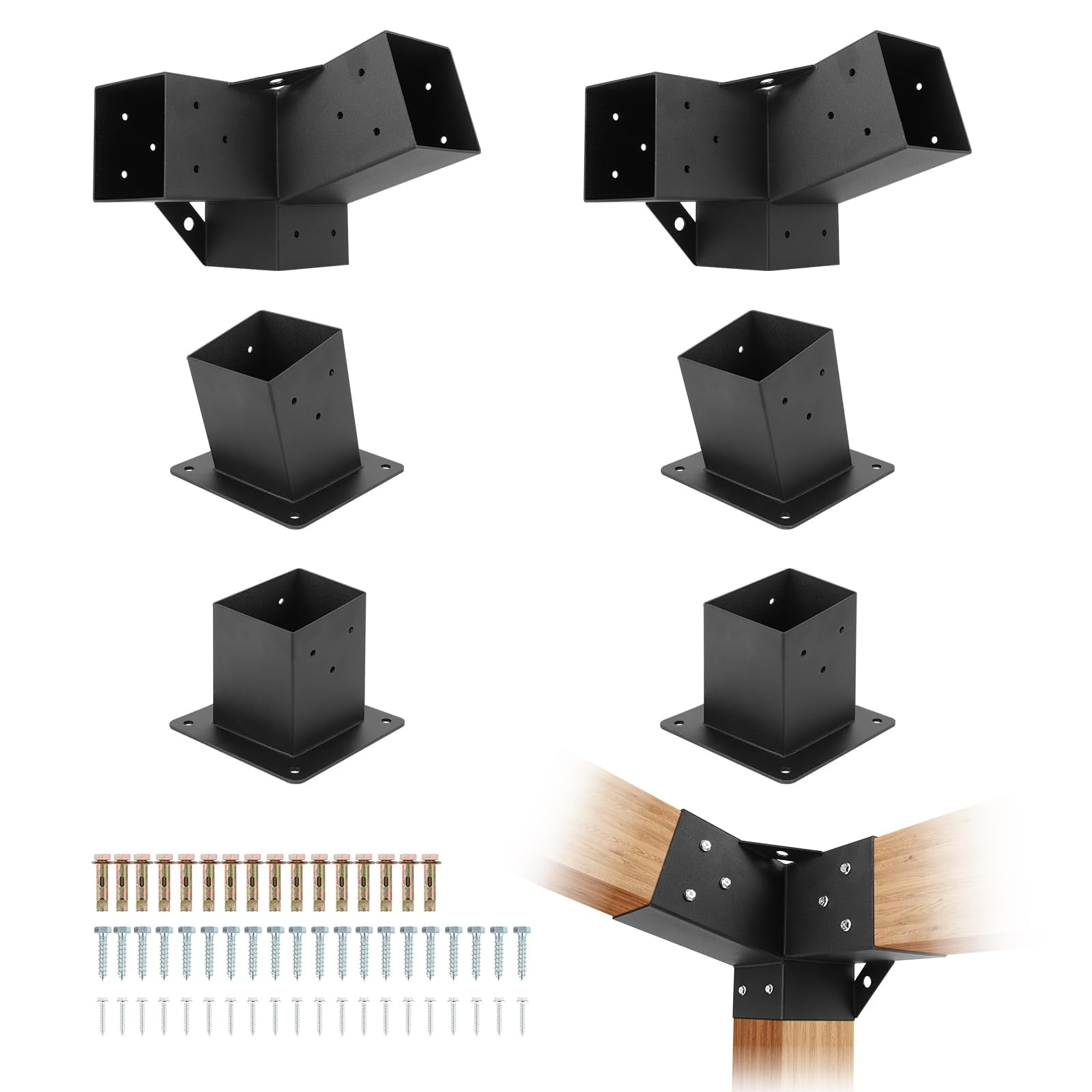 Pergola Bracket Kit Pergola Kit,Heavy Duty 4x4 Brackets kit,15° Angled Roof Brackets for 4x4 ...