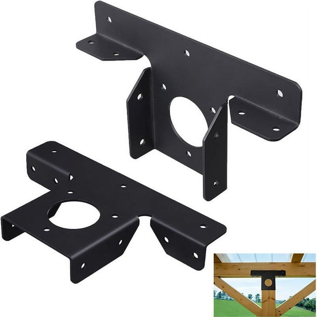 Pergola Brackets 3-Way Right Angle Corner Bracket DIY Elevated Wood Stand 2PACK with Screws for ...