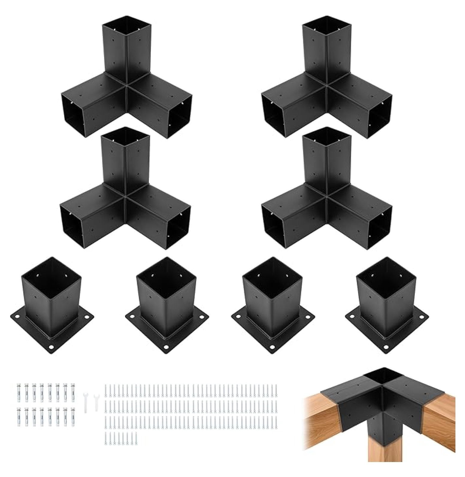 Pergola Brackets Kit (Actual 3.9''x3.9'') 4x4 Woodworks Pergola Kit ...