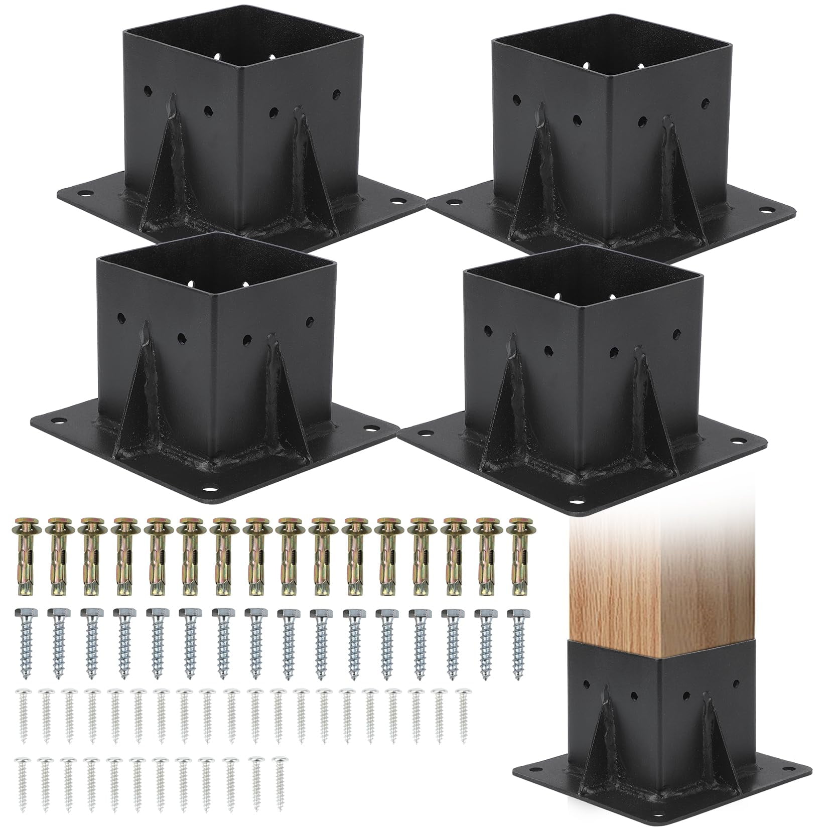 Pergola Brackets Kit for 4"x 4" (Actual 3.6" X 3.6") Lumber, Heavy Duty ...