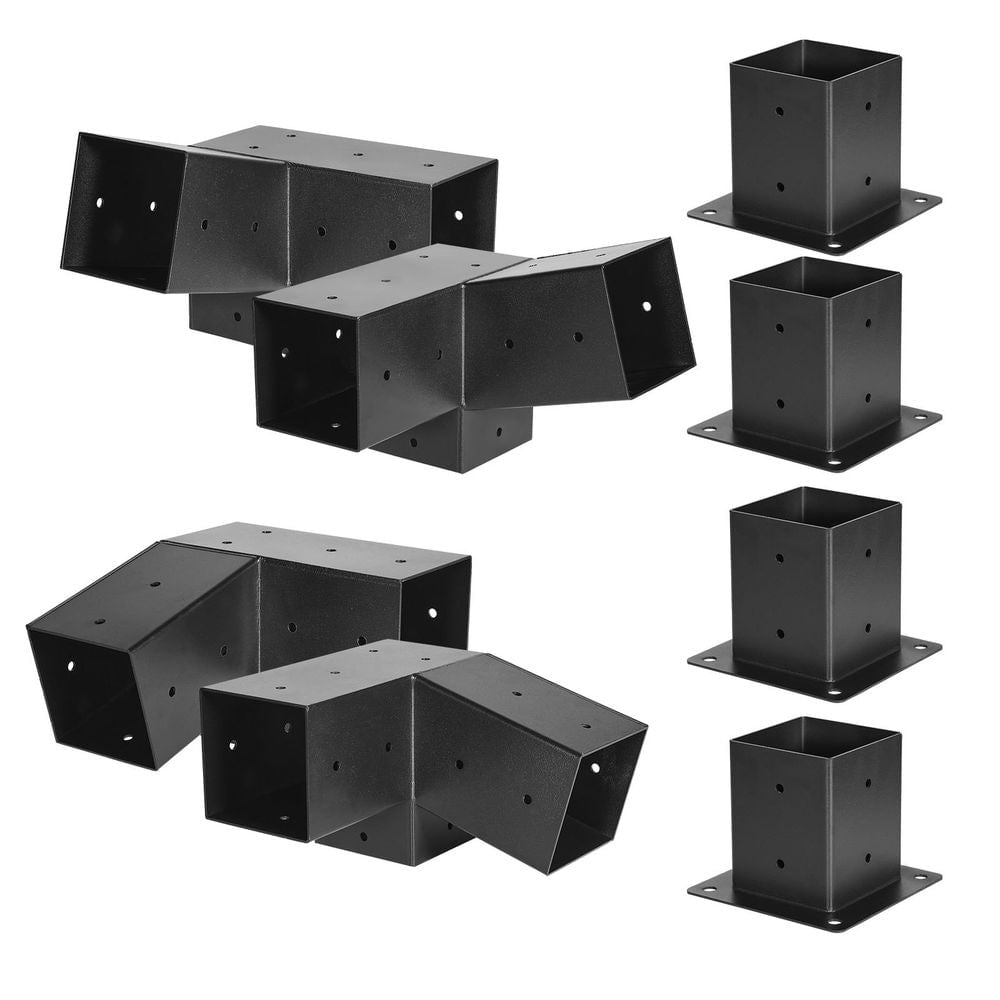 Pergola Kit, 4x4 Inch 3-Way Slanted Bracket for 3.5x3.5 Inch Wood Beams ...