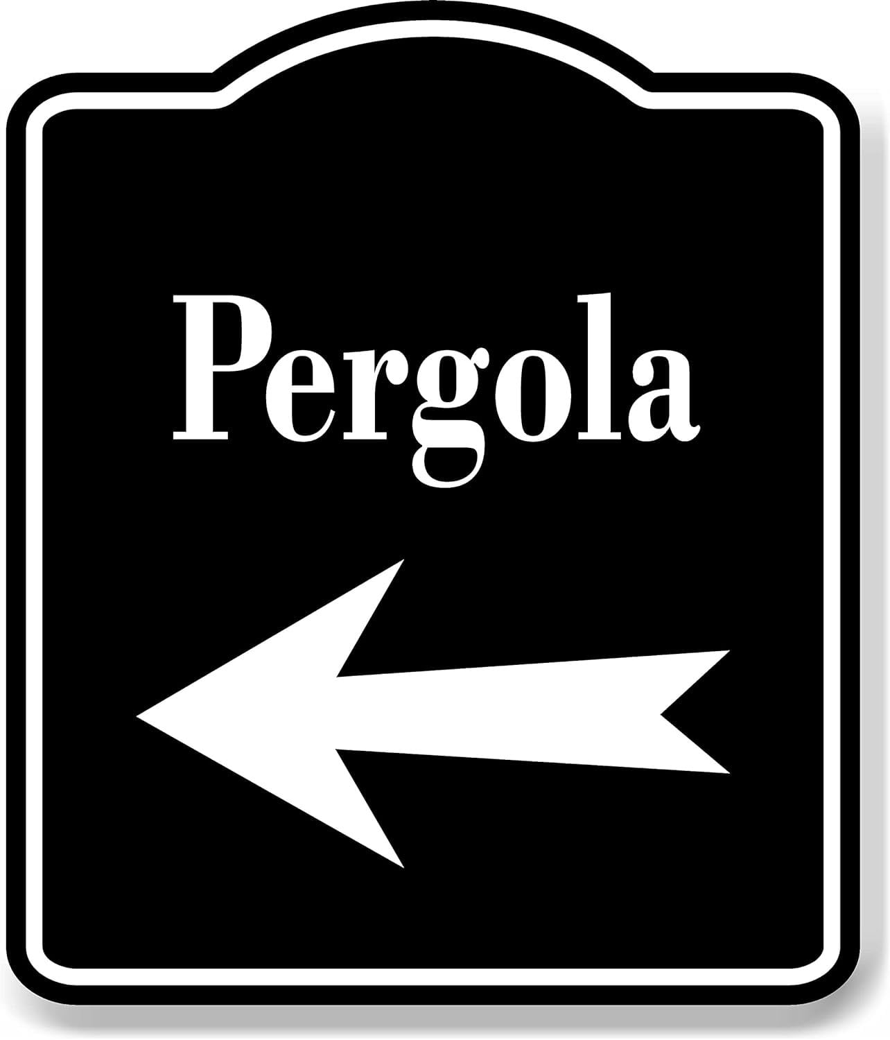 Pergola Left Arrow BLACK Aluminum Composite Sign - Walmart.com