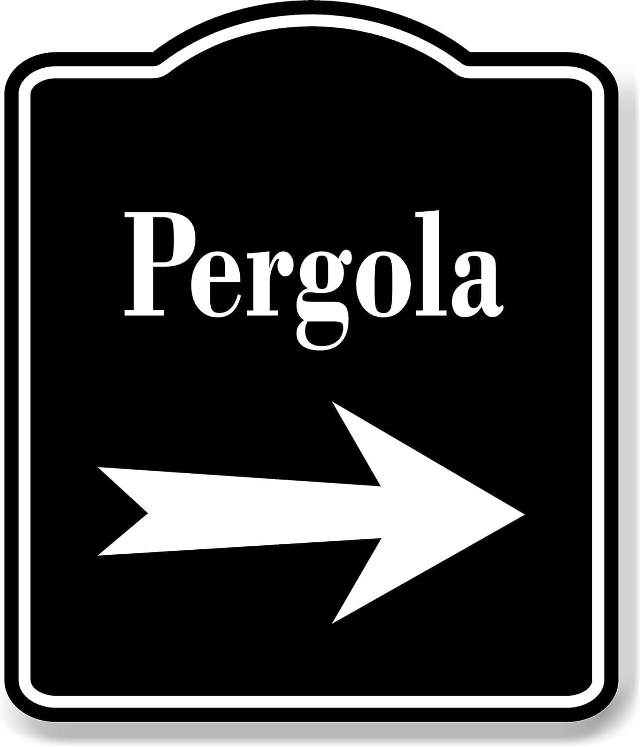 Pergola Right Arrow BLACK Aluminum Composite Sign, 15"x18" - Walmart.com