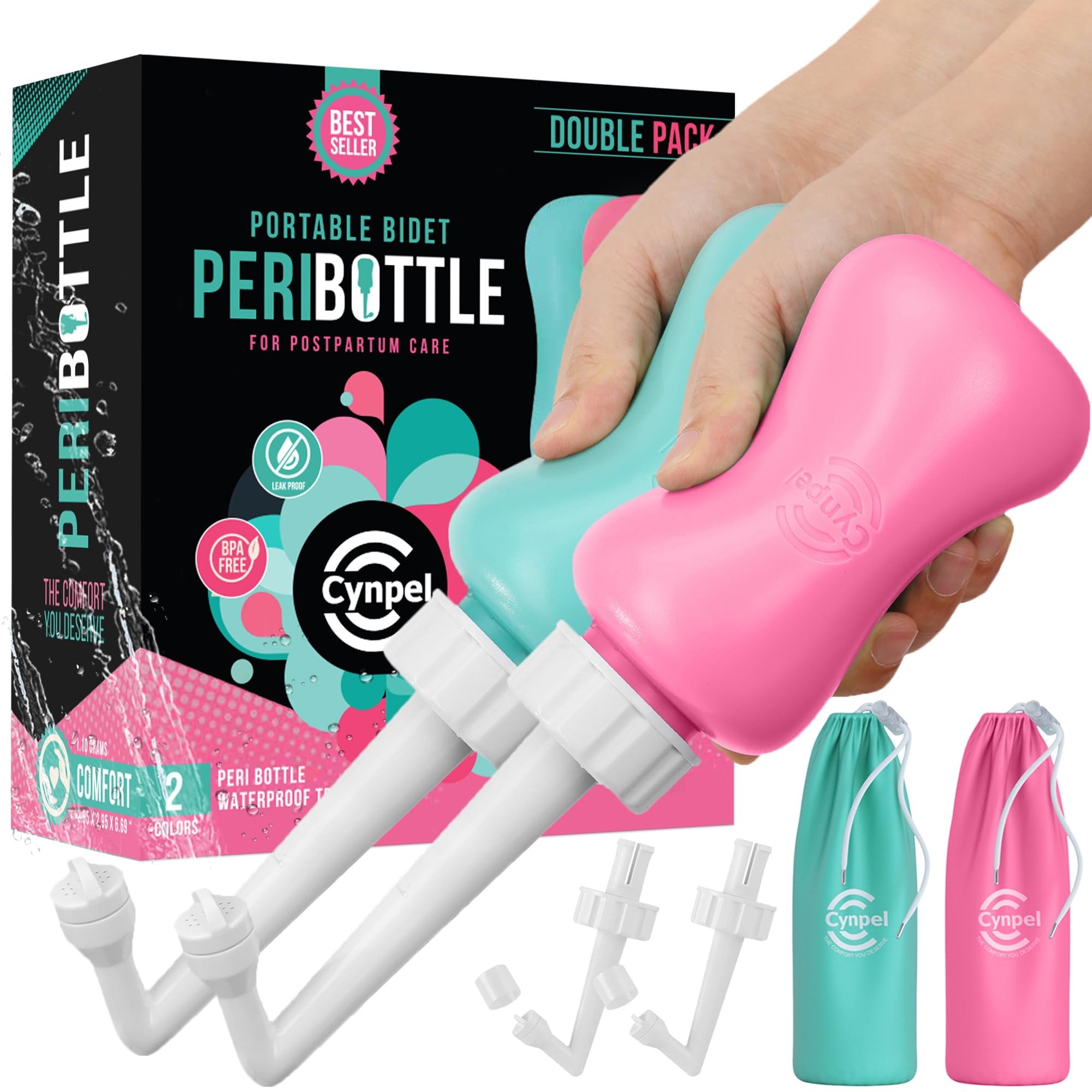 Peri Bottle - Postpartum Perineal Care - Portable Hand Held Travel Bidet Sprayer for Women or ...
