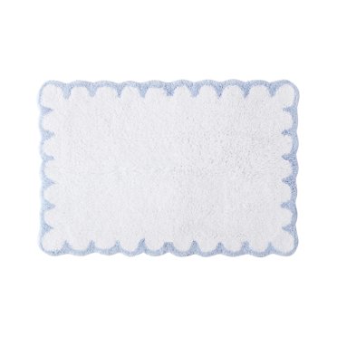 My Texas House Light Blue Border Cotton Bath Rug with Tassels, 20" x 30 ...