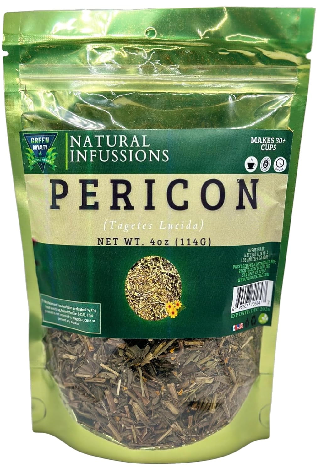 Pericon (Yerbanis) Herbal Tea 4 oz (114gr), Resealable Bag 100% All ...