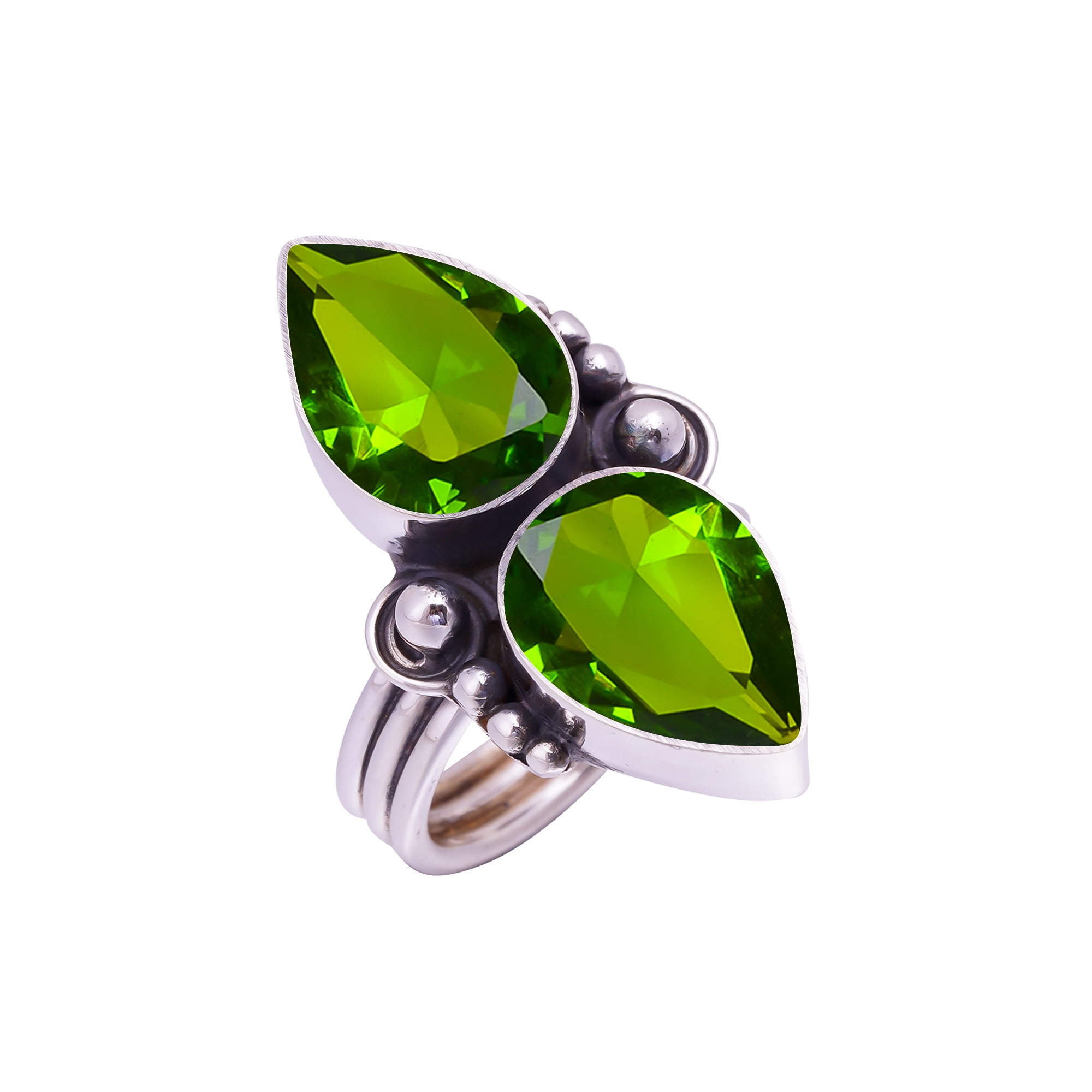 Peridot Gemstone 925 Sterling Silver Ring V9376, Peridot Ring, Gemstone ...
