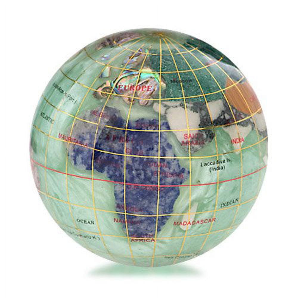 Peridot Green 3-in. Gemstone Globe Paperweight - Walmart.com