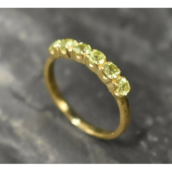 Peridot Ring Natural Peridot Stackable Band August Birthstone Stackable ...