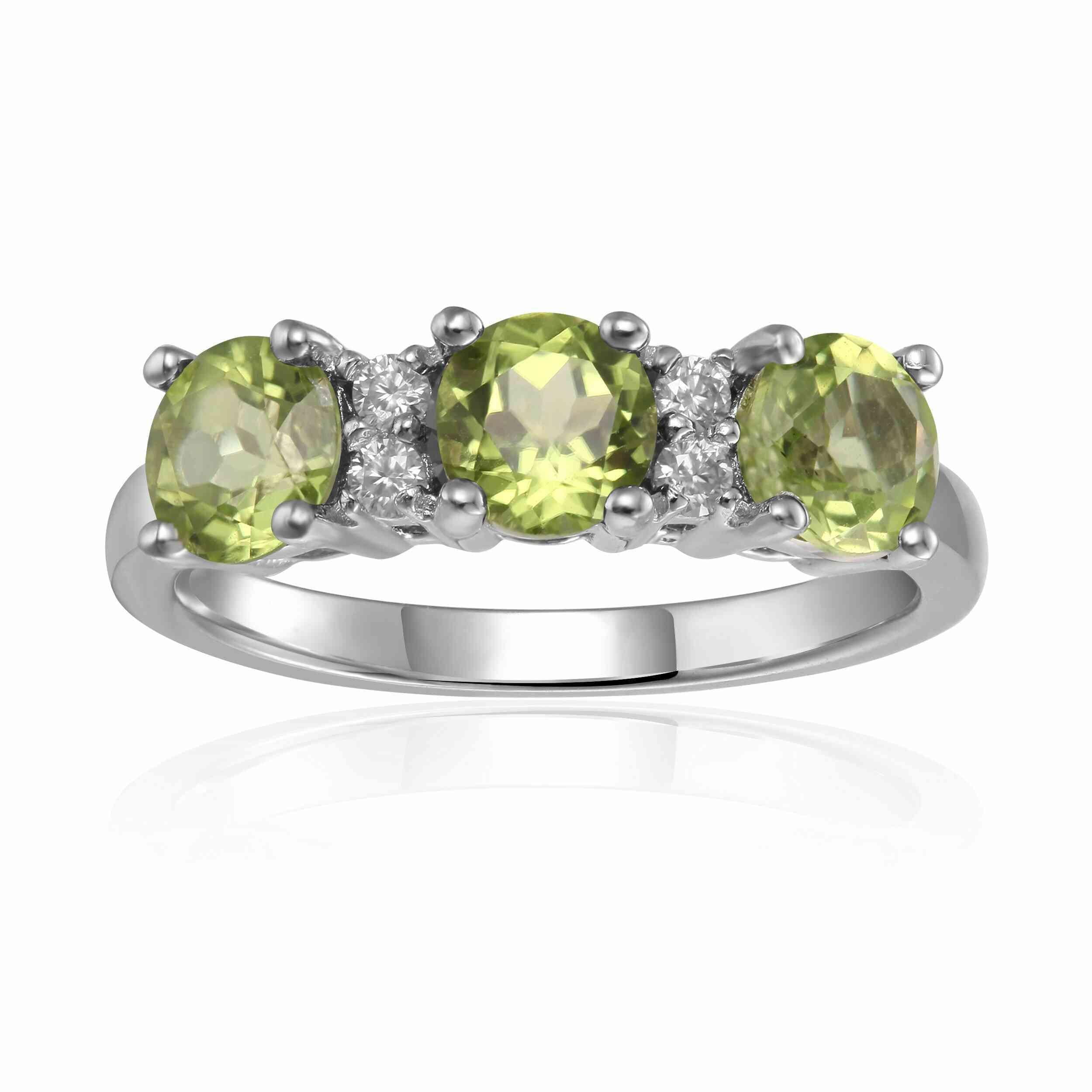 Peridot Three Stone Ring - Walmart.com