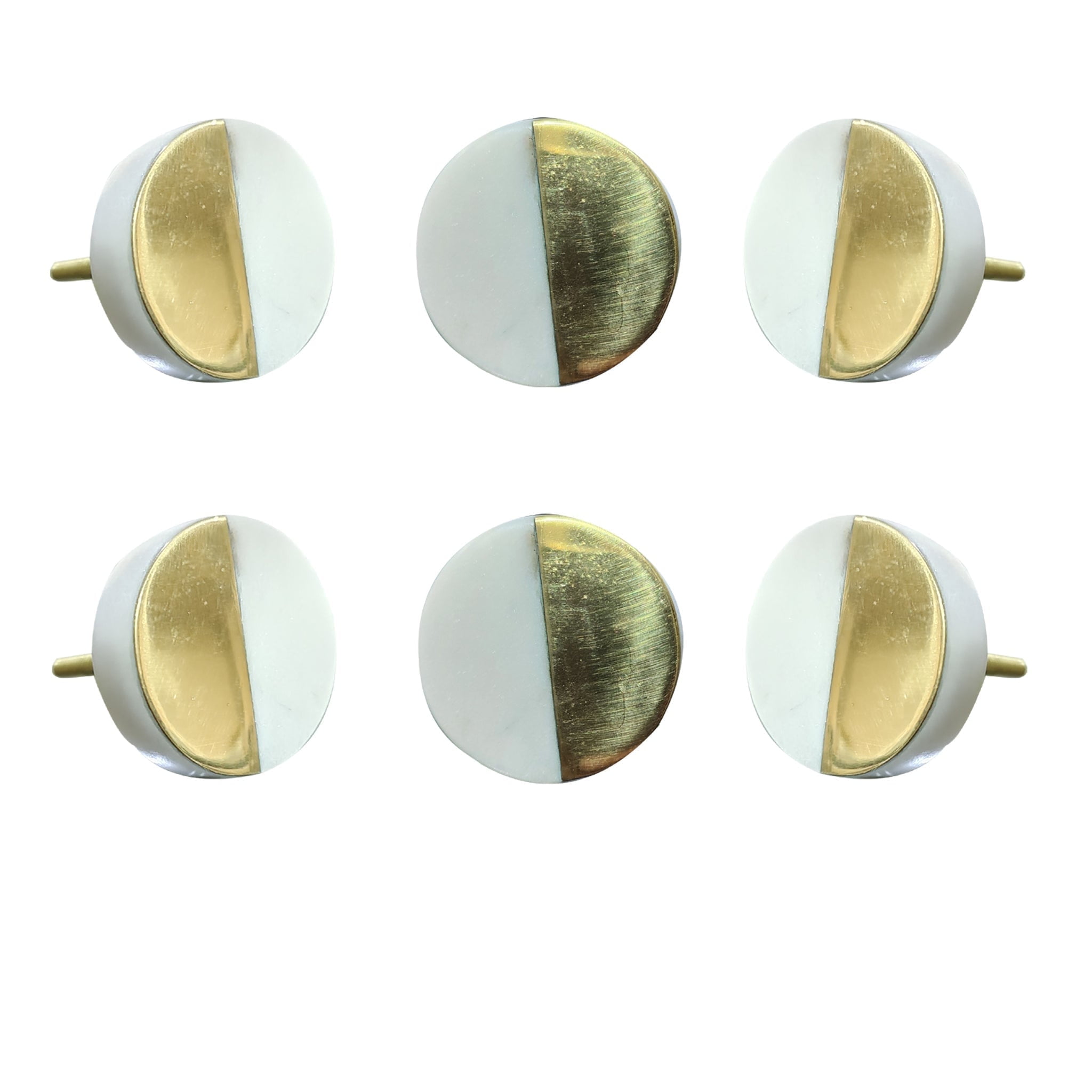 Perilla Home Luna Marble Knob Set of 6 Round Shape Knobs Pull And Push ...