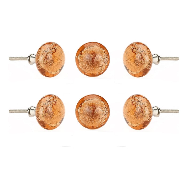 Perilla Home Set of 6 Knobs - Decorative Crystal Pulls Handles - Glass ...