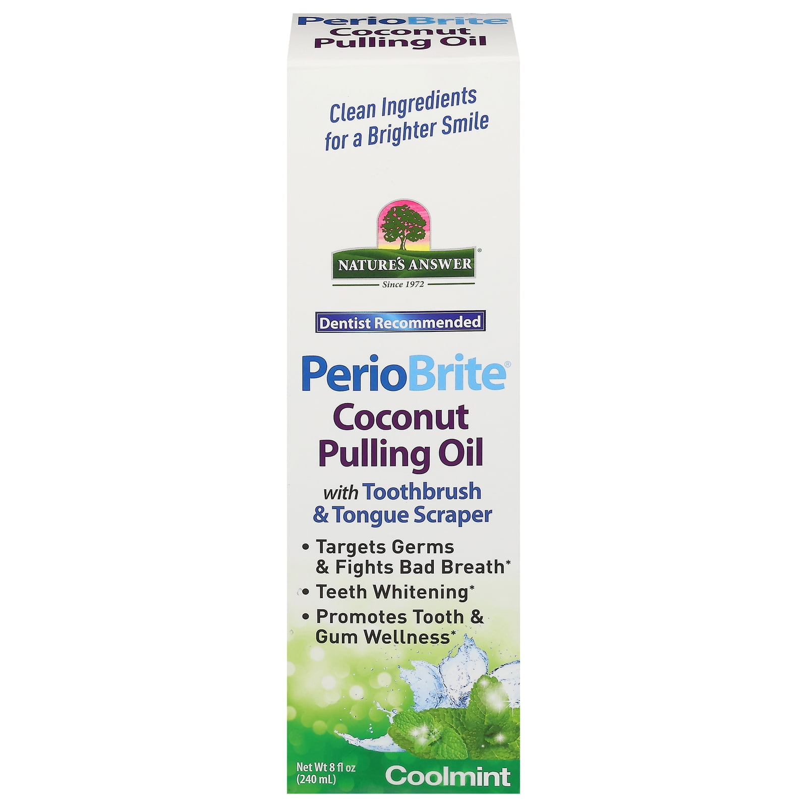 PerioBrite Coconut Pulling Oil 8 Ounce | Promotes White Teeth ...