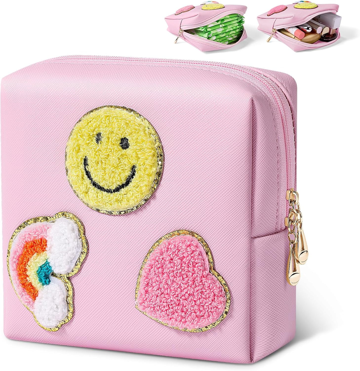 Period Bag for Teen Girls PU Leather Sanitary Pad Bags for Period Teen ...