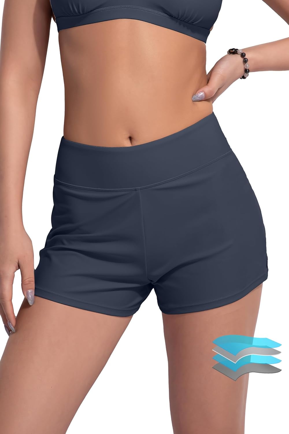 Period Swimwear Menstrual Leakproof Swim Shorts Quick Dry 3" High ...