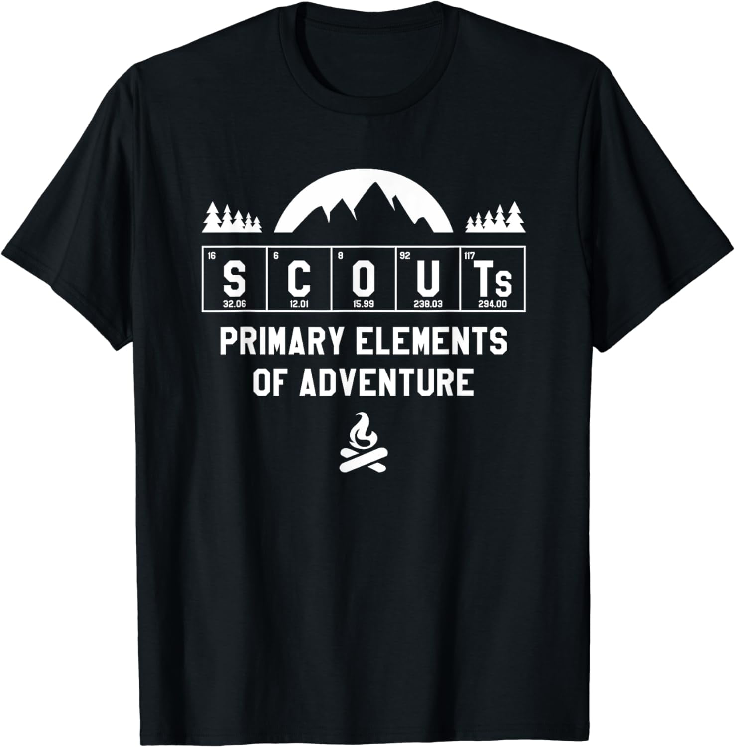Periodic Scouts Primary Elements Of Adventure Camping Camper T-Shirt ...