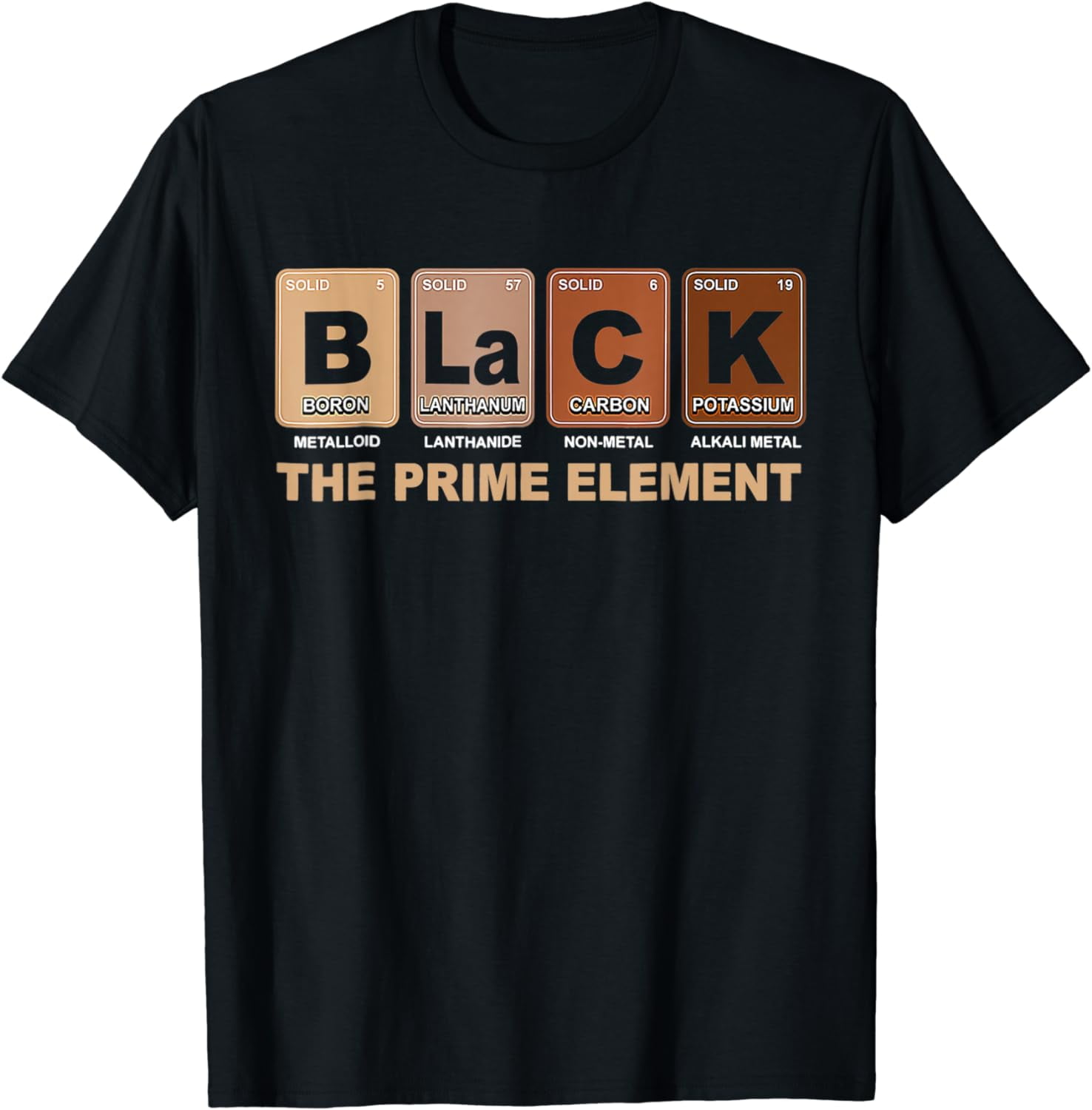 Periodic Table Black The Prime Element Black History Month T-Shirt ...