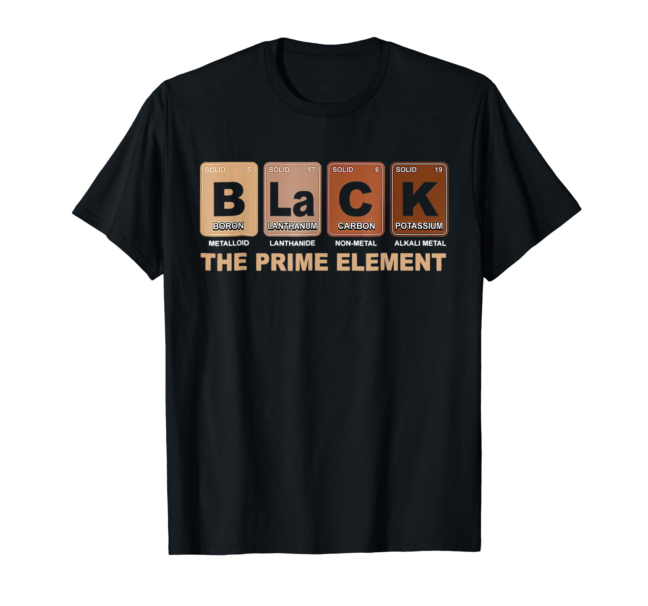 Periodic Table Black The Prime Element Black History Month T-Shirt ...