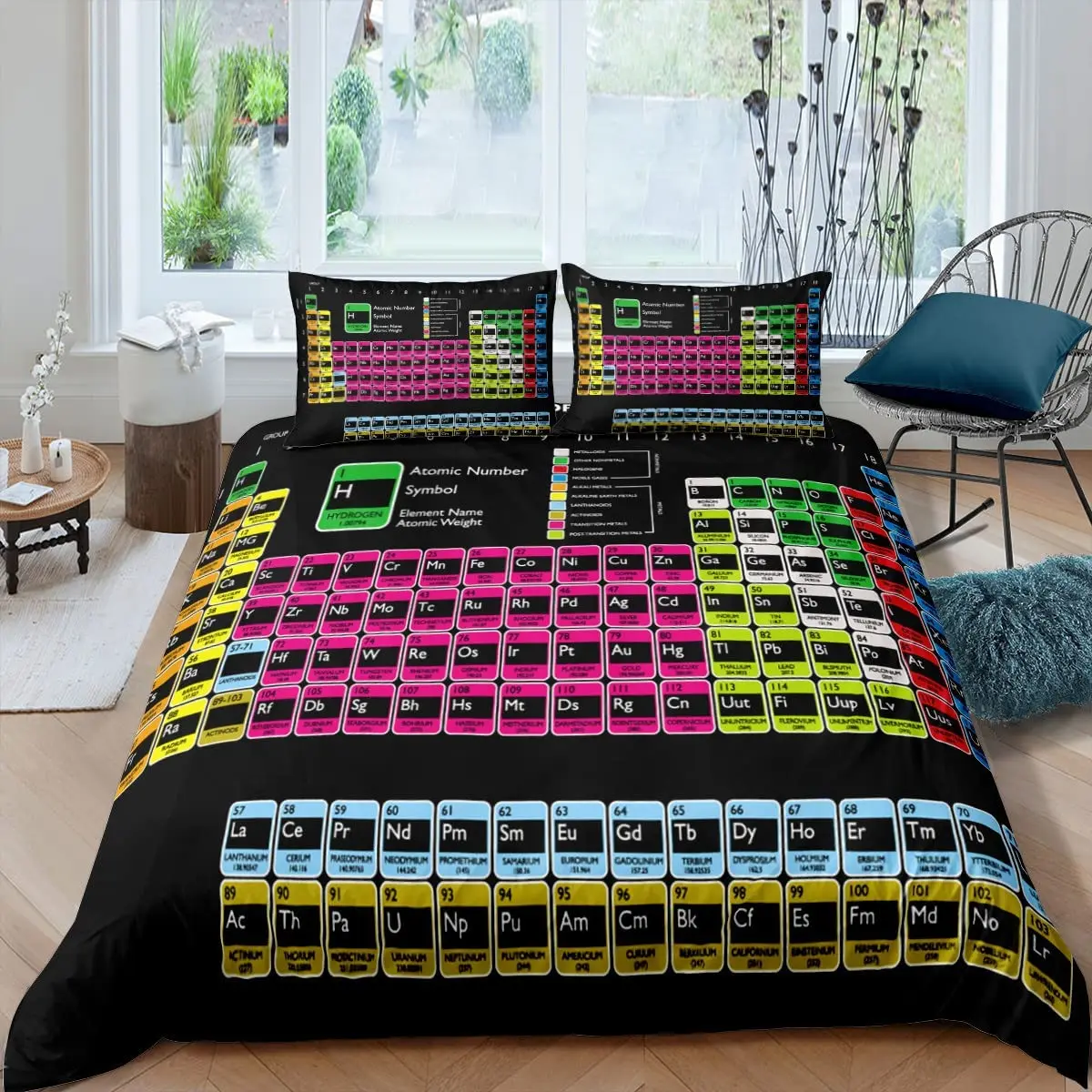 Periodic Table Duvet Cover Set Chemistry Bedding Set Polyester Eduional ...
