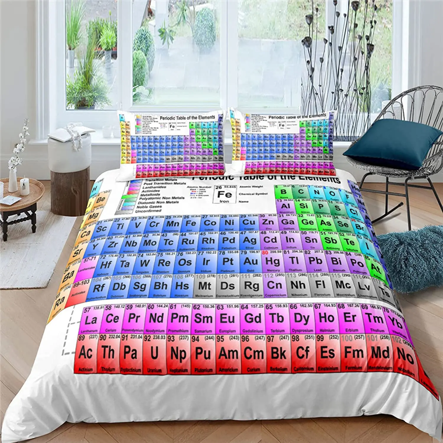 Periodic Table Duvet Cover Set Chemistry Bedding Set Polyester Eduional ...
