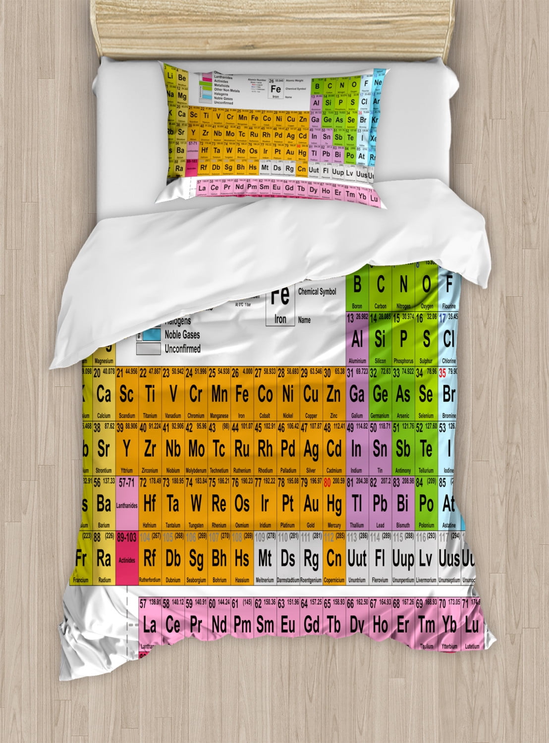 Periodic Table Duvet Cover Set Twin Size, Science Freak Chemistry ...