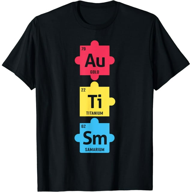 Periodic Table Elements Colorful Puzzle Autism Awareness T-Shirt ...