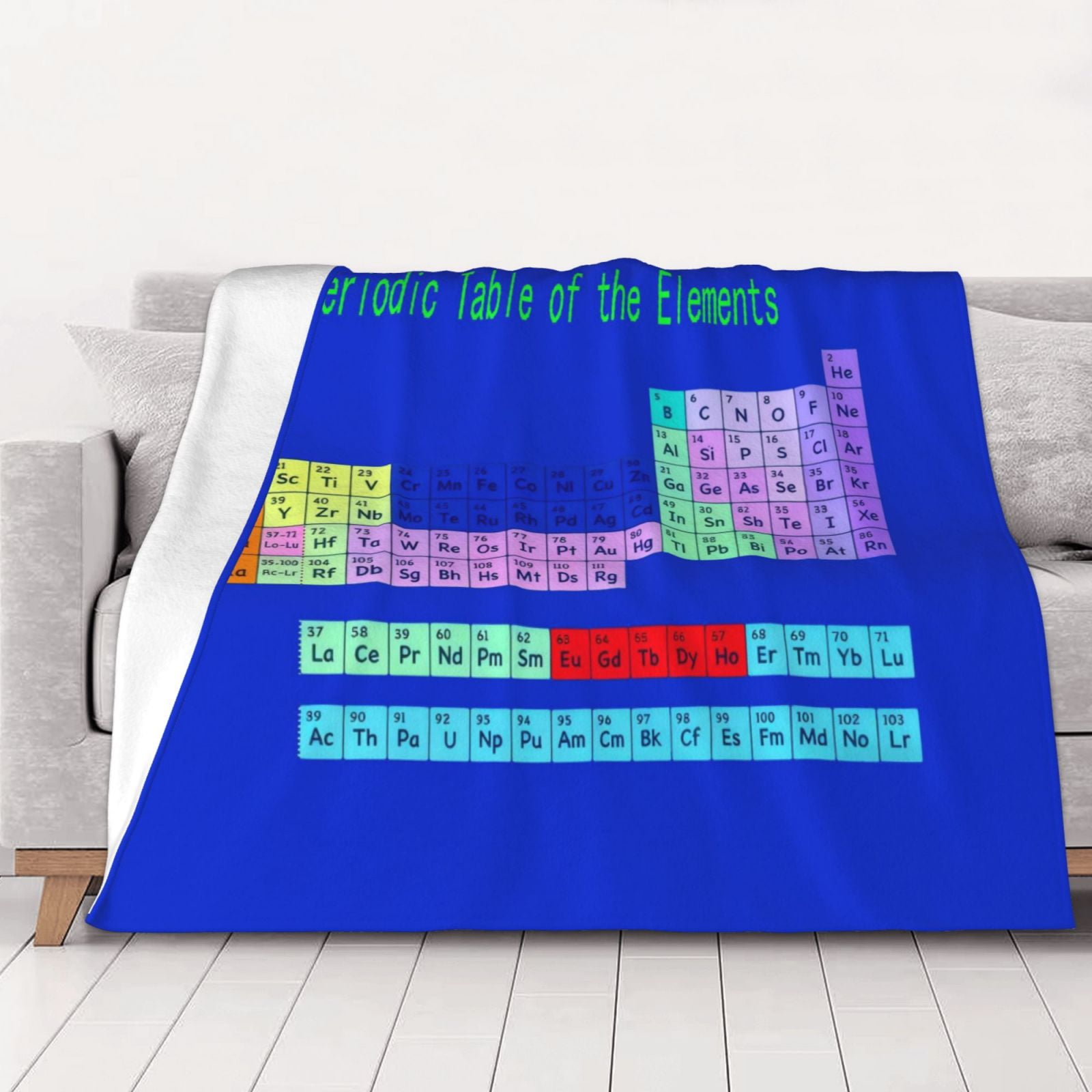 Periodic Table Elements Throw Blanket Warm Camping Outdoor Light Weight ...