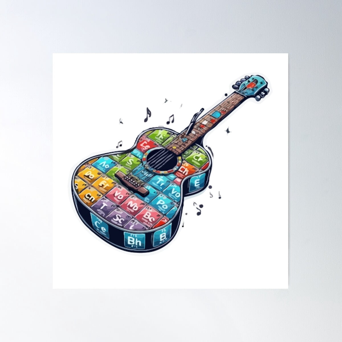 Periodic Table Guitar Tee: The Element Of Music Poster Wall Art, Modern ...